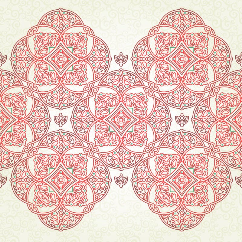 Vector Seamless Border in Eastern Style. Stock Vector - Illustration of ...