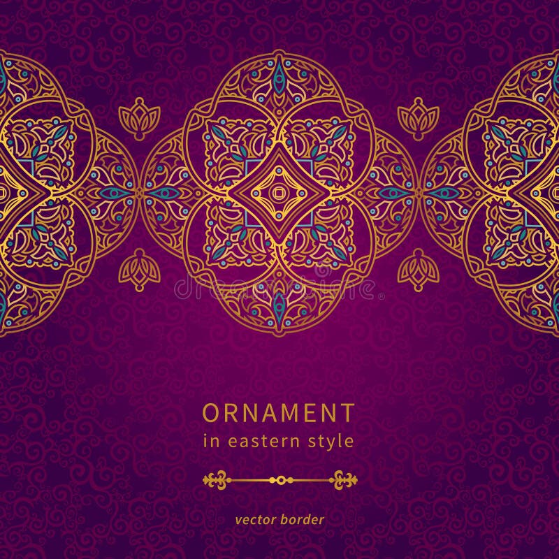 Vector Seamless Border in Eastern Style. Stock Vector - Illustration of ...