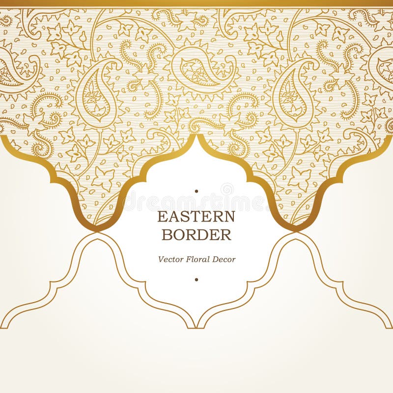 Vector Seamless Border in Eastern Style. Stock Vector - Illustration of ...