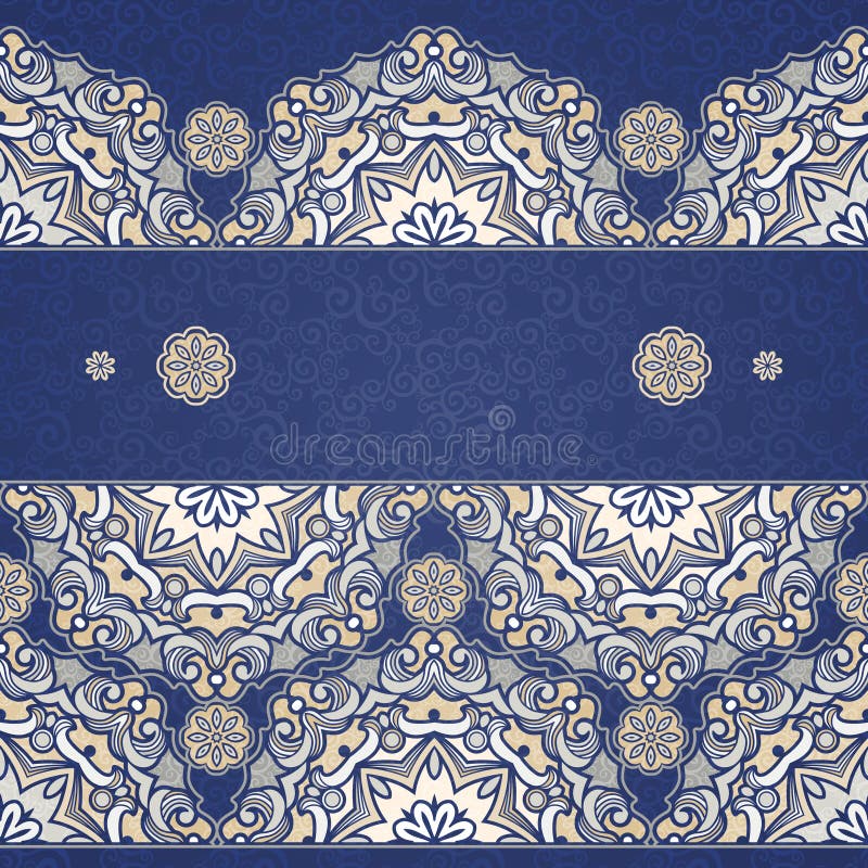 Vector Ornate Seamless Border in Eastern Style. Stock Vector ...