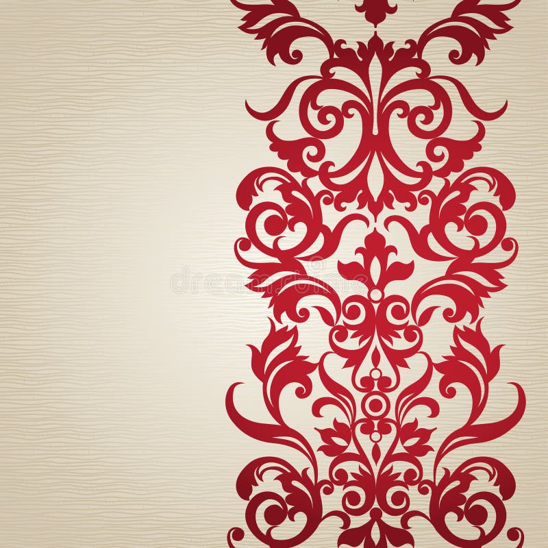 Vector Seamless Border in Victorian Style. Stock Vector - Illustration ...