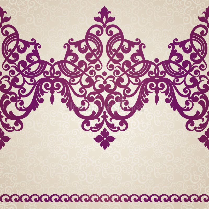Vector Seamless Border in Victorian Style. Stock Vector - Illustration ...