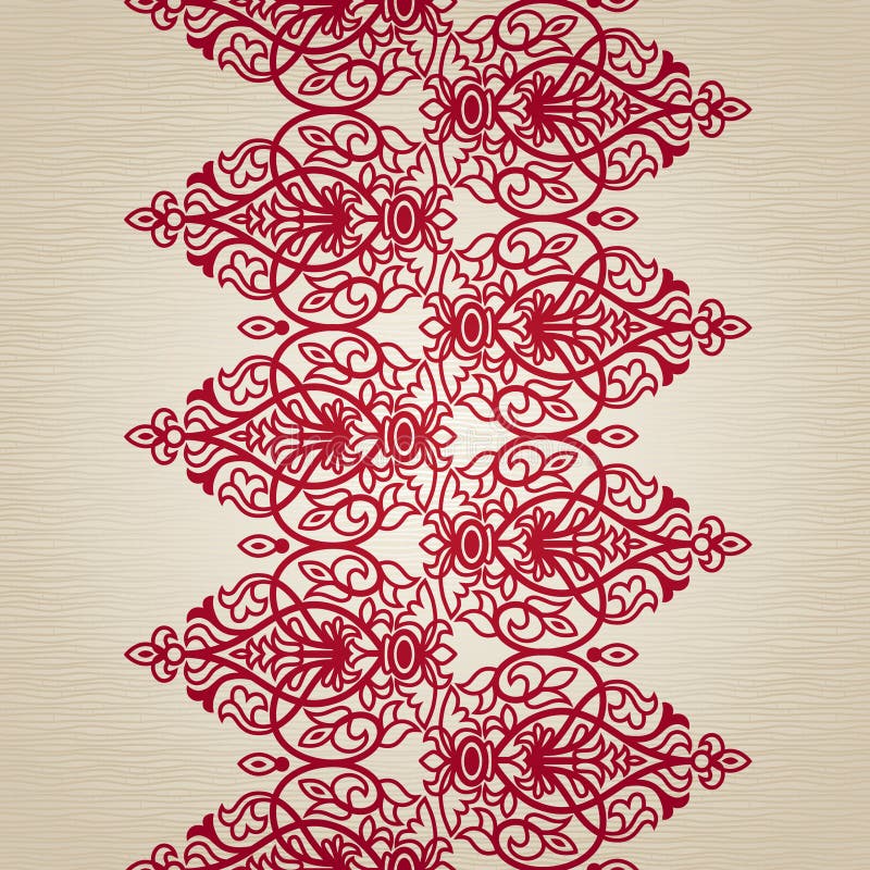 Vector Seamless Border in Victorian Style. Stock Vector - Illustration ...