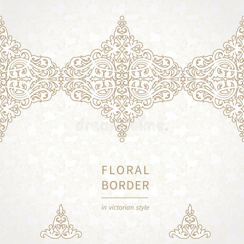 Vector Seamless Border in Victorian Style. Stock Vector - Illustration ...