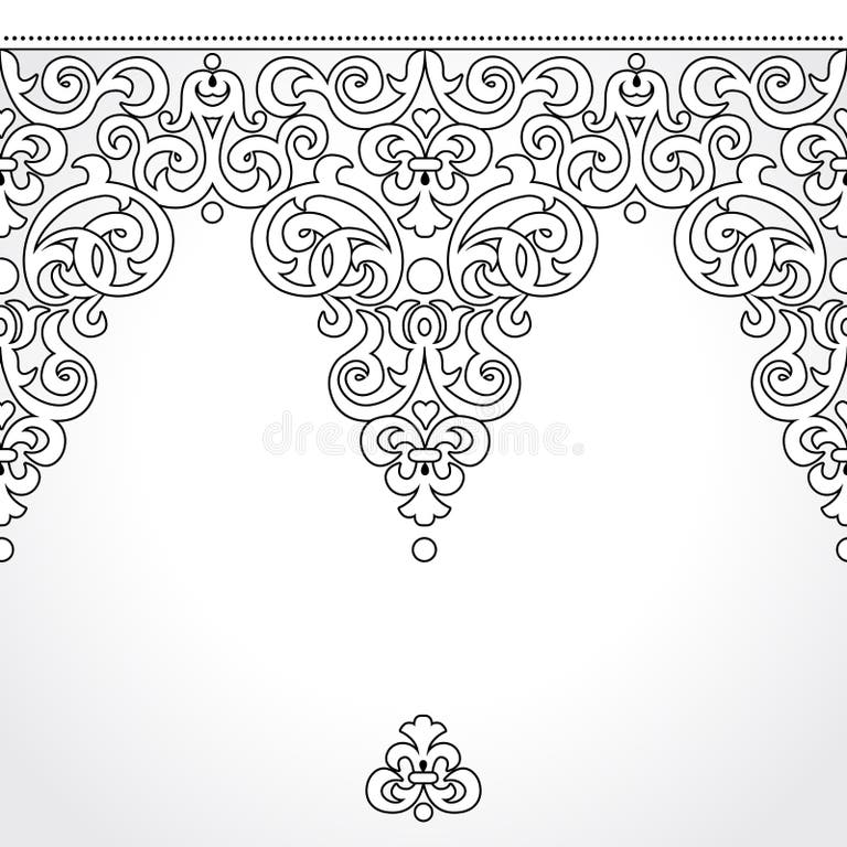 Vector Seamless Border in Victorian Style. Stock Vector - Illustration ...