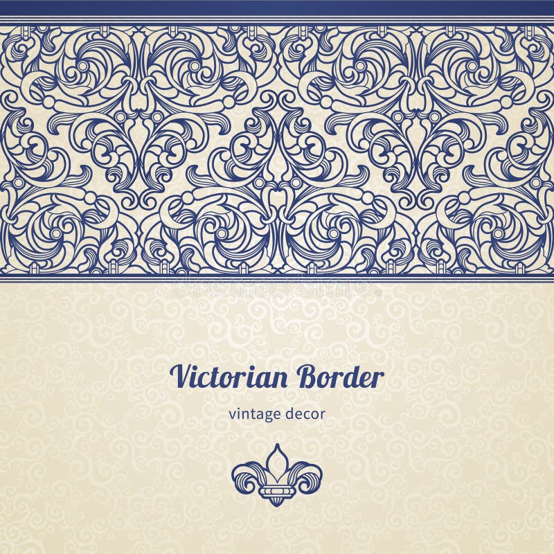 Vector Seamless Border in Victorian Style. Stock Illustration ...