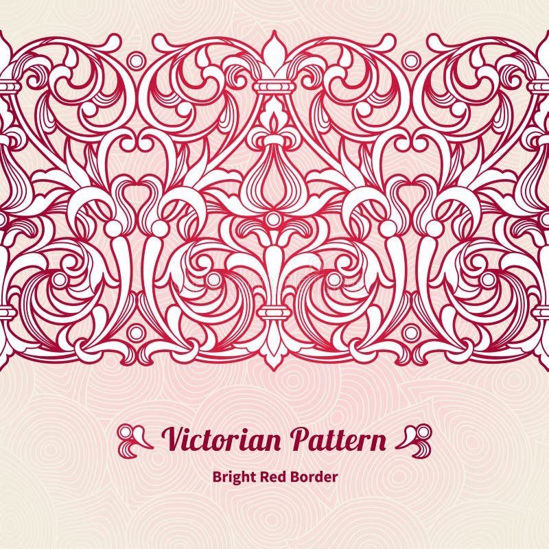 Vector Seamless Border in Victorian Style. Stock Vector - Illustration ...