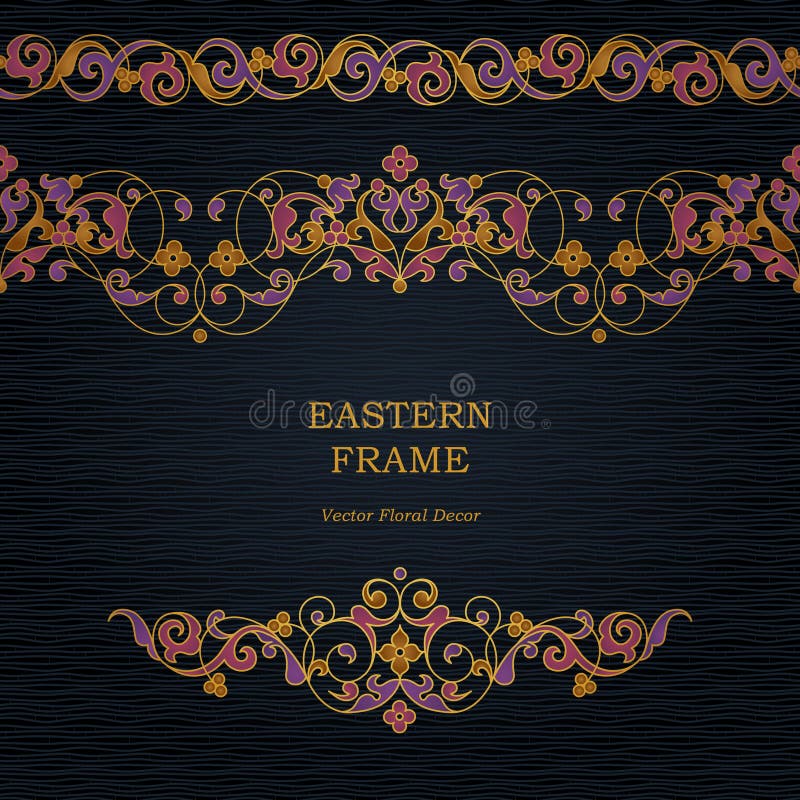 Vector Seamless Borders in Eastern Style. Stock Vector - Illustration ...