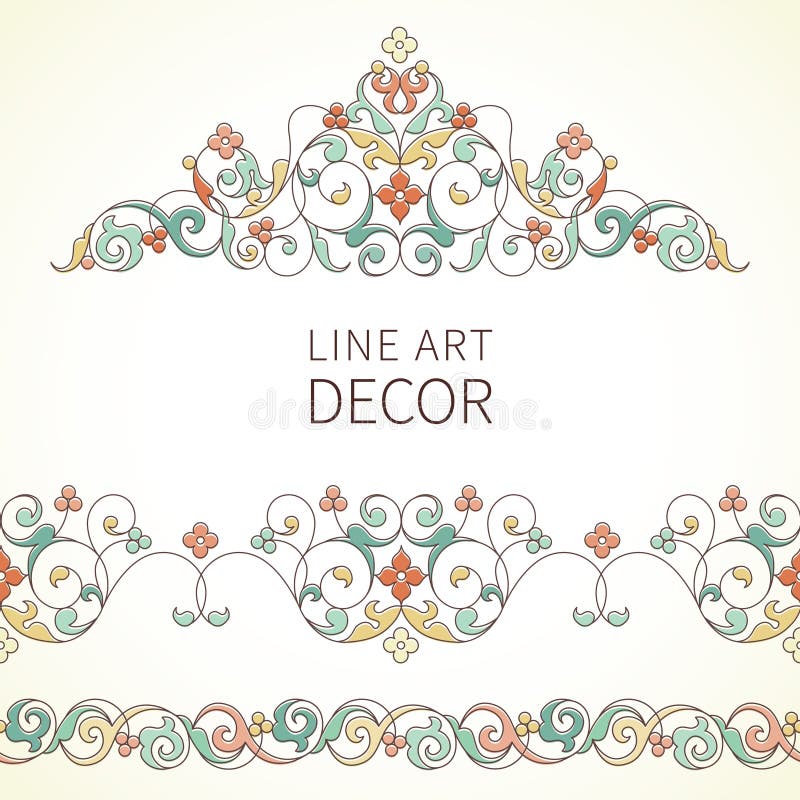 Vector Ornate Seamless Border in Eastern Style. Stock Vector ...