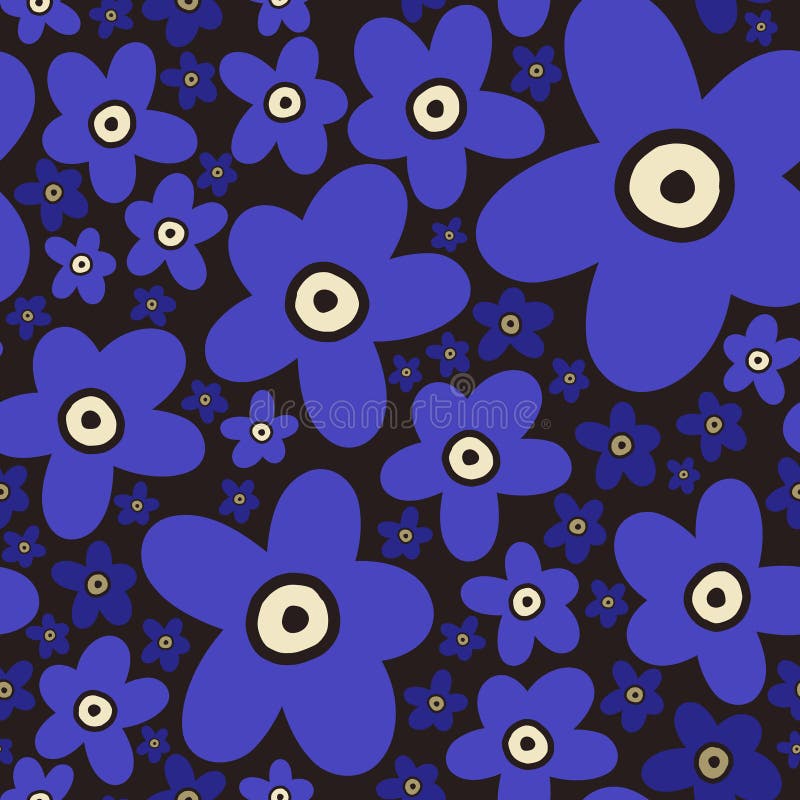 Vector Seamless Botancal Pattern. Modern Bold Flowers Endless ...