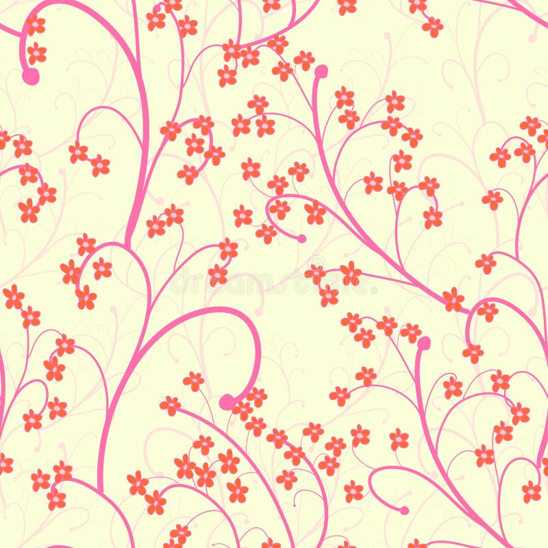 Vector. Seamless Branch Pattern Stock Vector - Illustration of flora ...