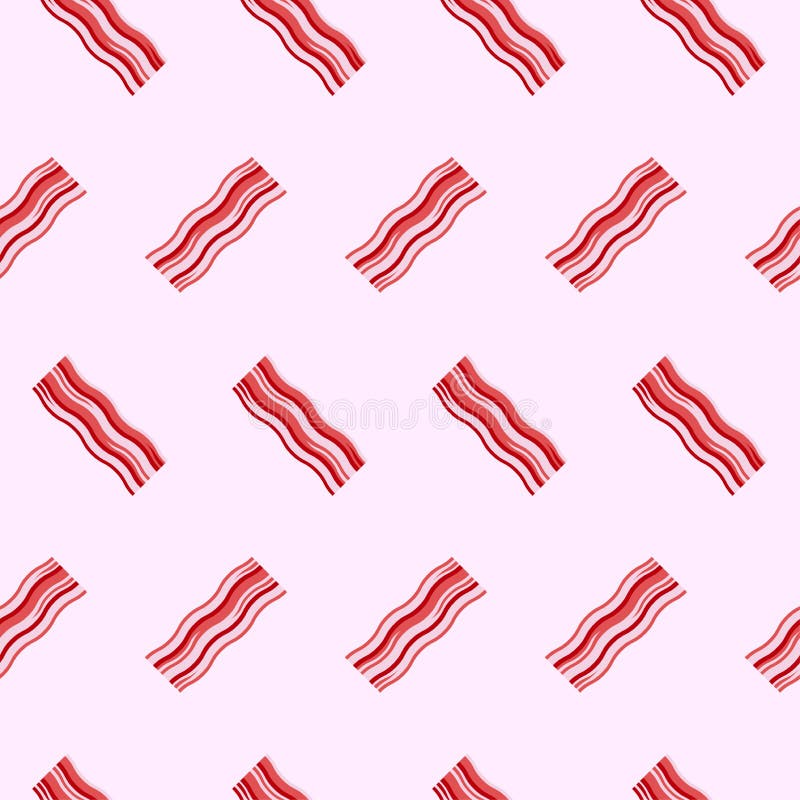 Vector Seamless Breakfast Pattern with Bacon Slices Stock Vector ...