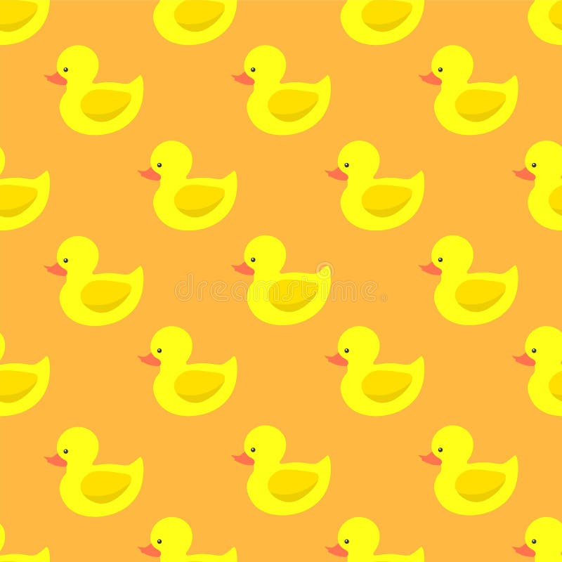 Vector Seamless Bright Color Pattern with Beautiful Toy Ducks. Cartoon ...