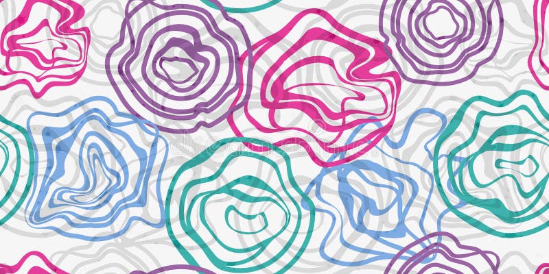 Vector Seamless Bright Pattern with Abstract Shapes Stock Vector ...