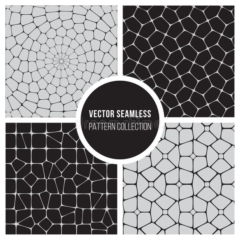 Vector Seamless BW Pattern Collection Stock Vector - Illustration of ...