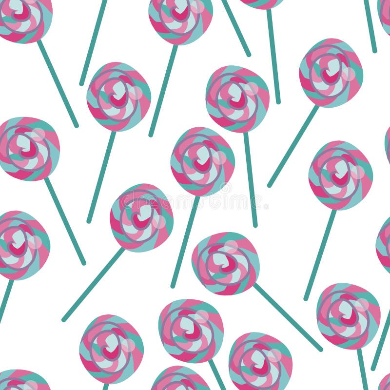 Vector Seamless Candy,lollipop Pattern. Blue and Pink Sweets Print ...