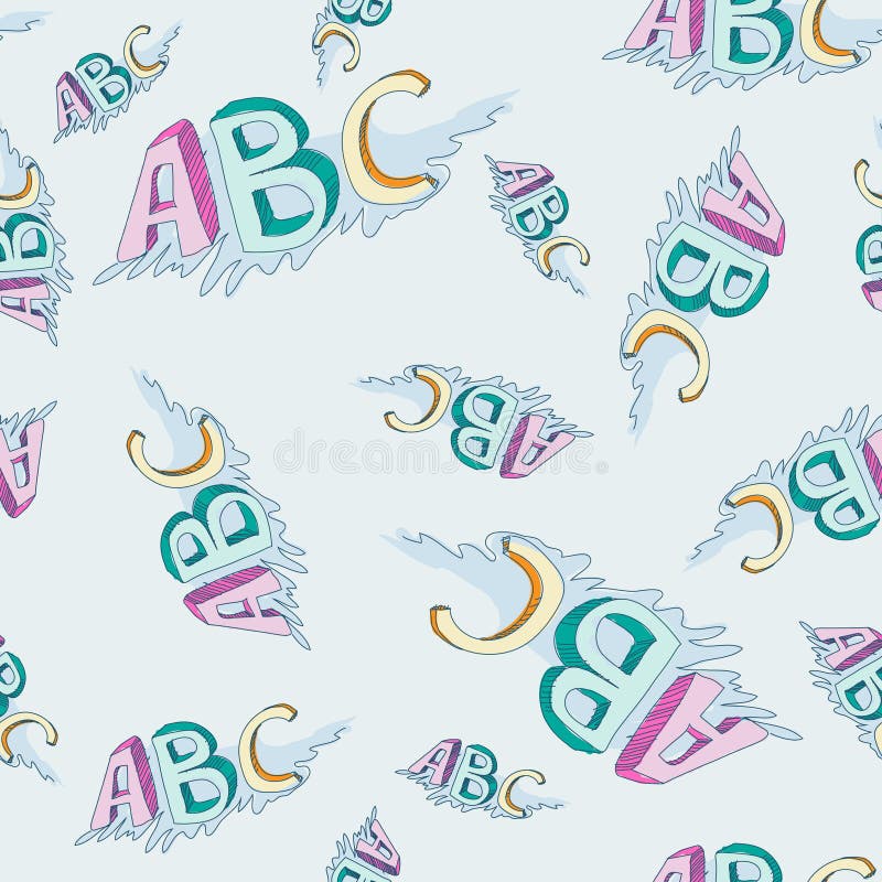 Alphabet Pattern Multicolor Seamless Pattern Background. Italic ...