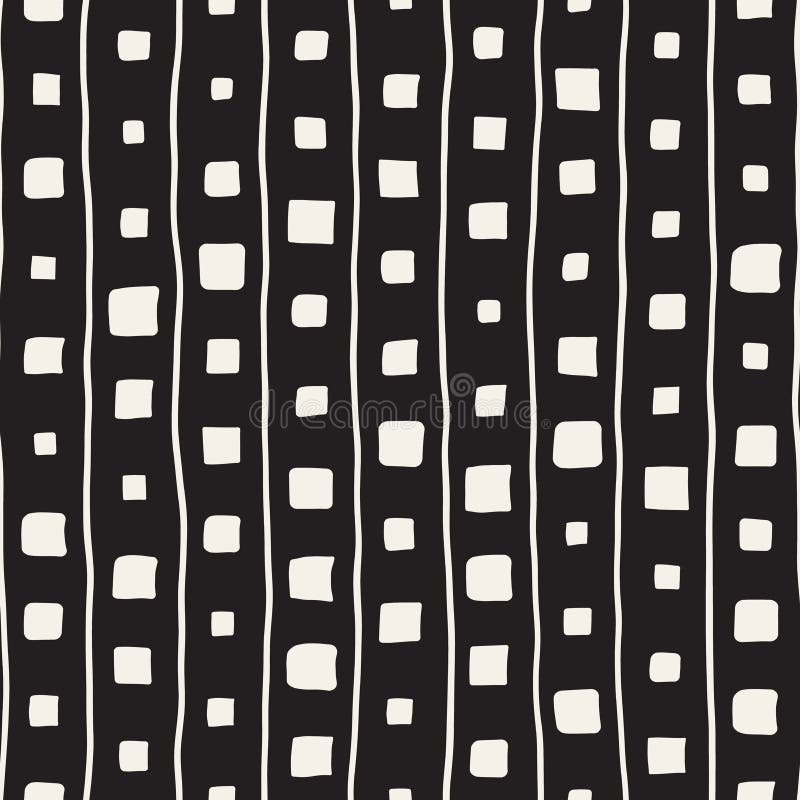 Vector Seamless Childlike Pattern. Monochrome Hand Drawn Geometric ...