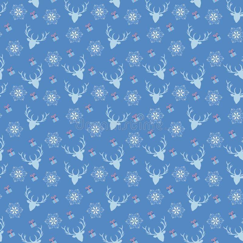 Deer and Snowflake Silhouettes Stock Vector - Illustration of nature ...