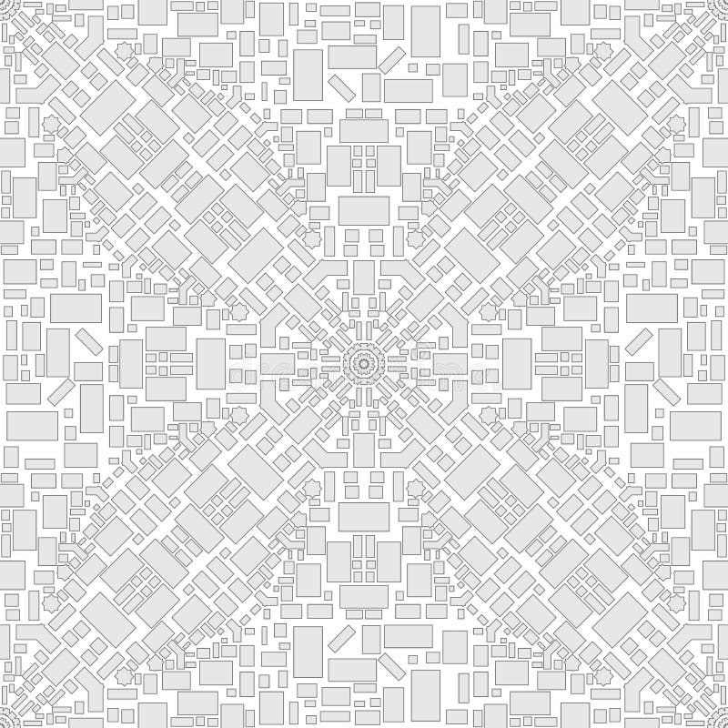 Vector Seamless City Pattern. Top View Map with Roads, Navigation, GPS ...