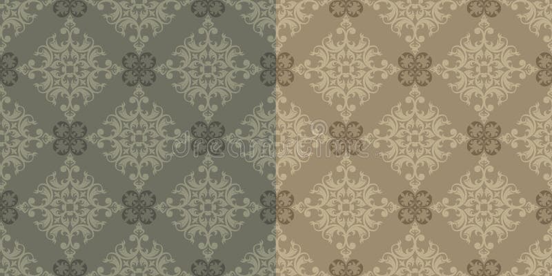 Vector. Seamless Classic Wallpaper Stock Vector - Illustration of ...
