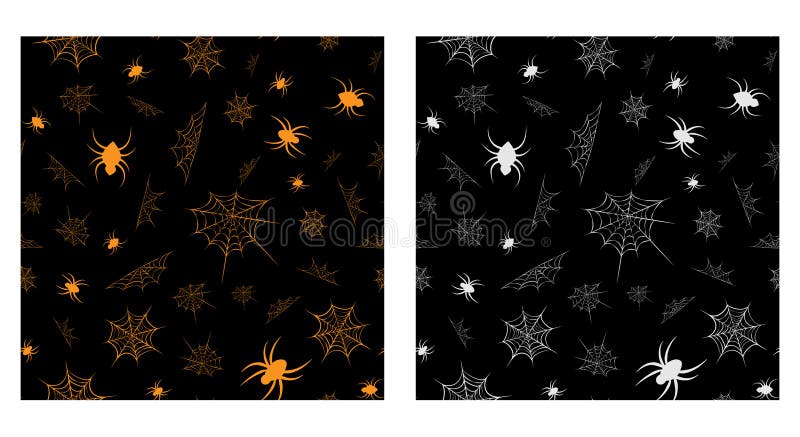Vector Seamless Cobweb Pattern Collection. Line Art of Spider Web and ...