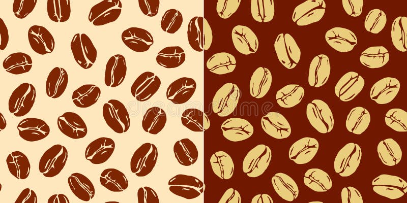 Horizontal Seamless Background with Coffee Beans. Vector Illustration ...