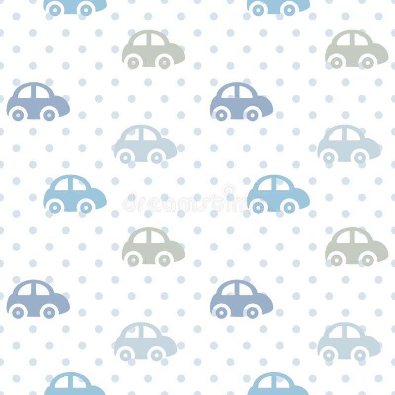 Seamless Color Children`s Pattern Cars Stock Illustration ...