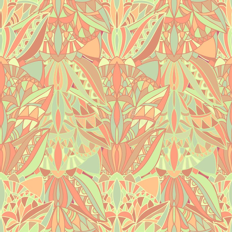 Vector Seamless Colorful Pattern of Ornamental Abstract Oval Shapes in ...