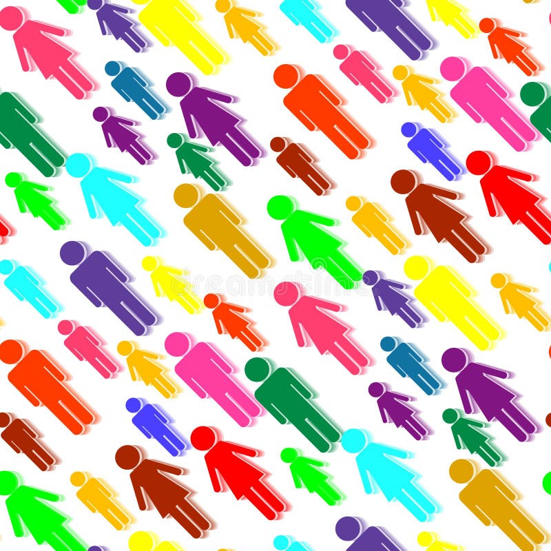 Seamless people pattern stock vector. Illustration of design - 8347290