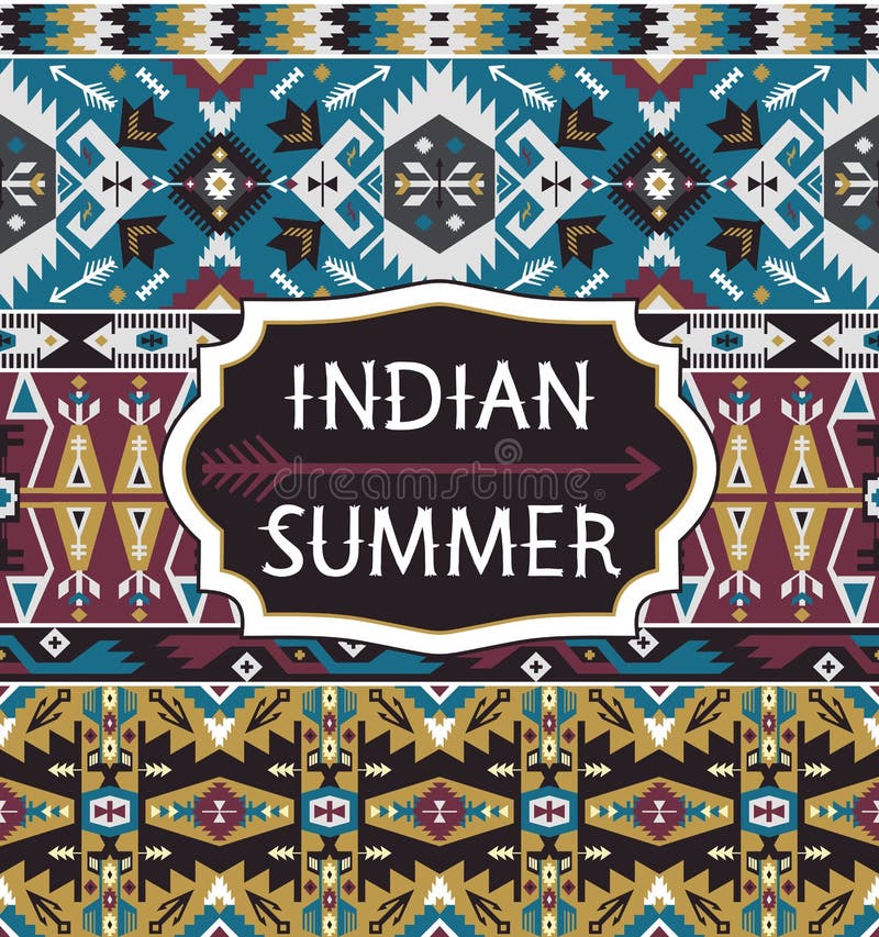 Vector Seamless Colorful Tribal Pattern Stock Vector - Illustration of ...