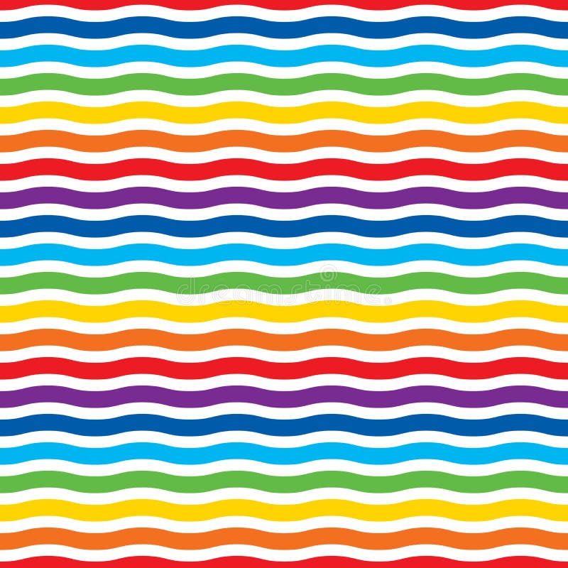 Vector Seamless Colorful Wave on a White Background. Suitable for ...