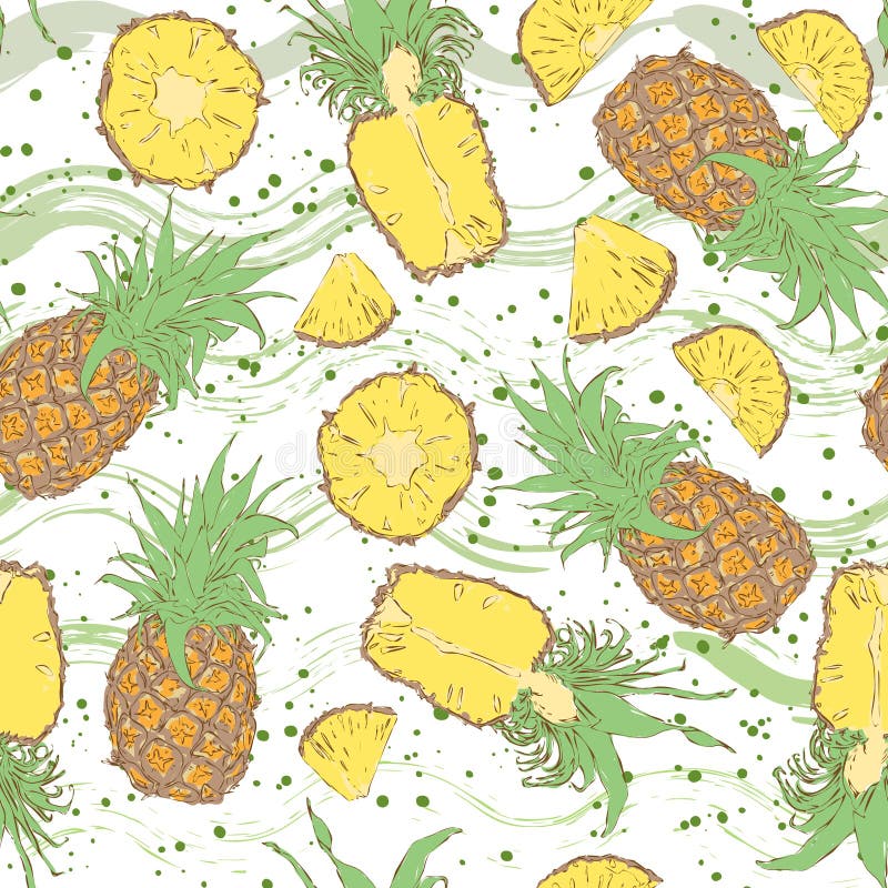 Pineapple seamless pattern stock illustration. Illustration of paradise ...