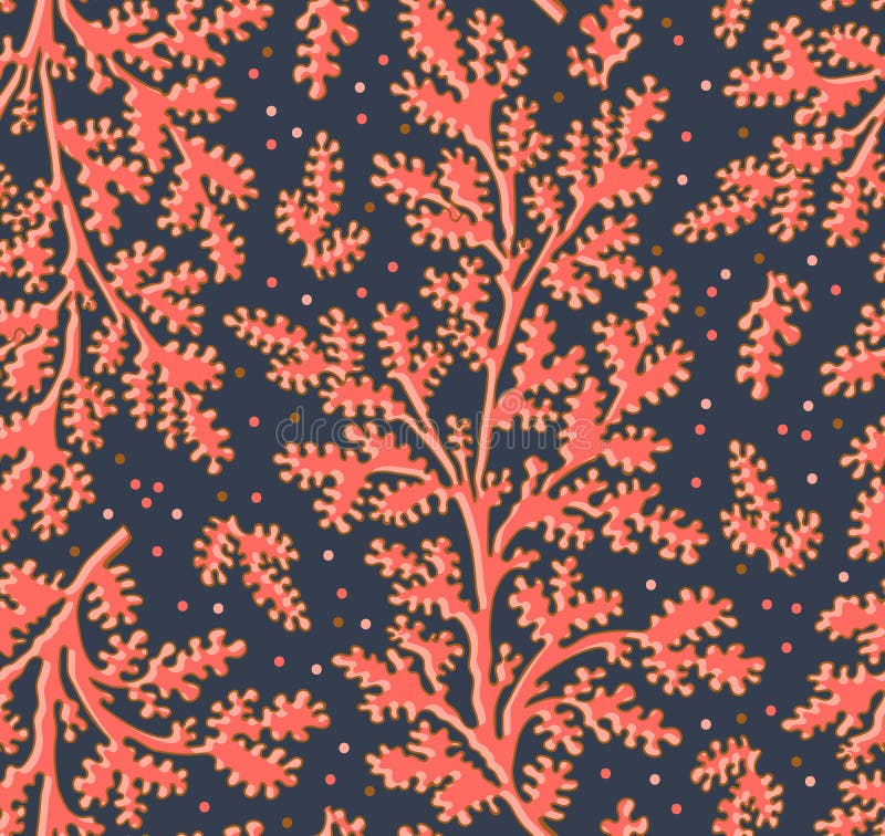 Seamless Coral Circles Background Stock Vector - Illustration of ...