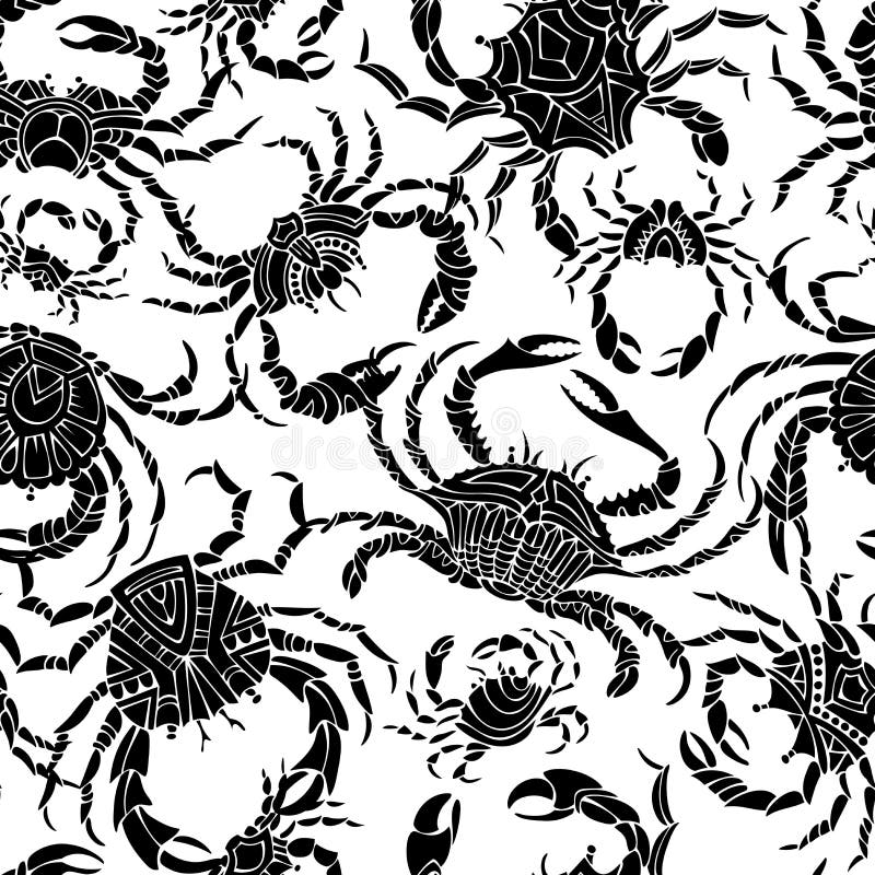 Seamless crabs pattern stock vector. Illustration of seamless - 89312055