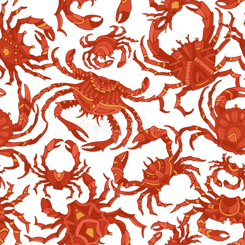 Seamless crabs pattern stock vector. Illustration of seamless - 89312055