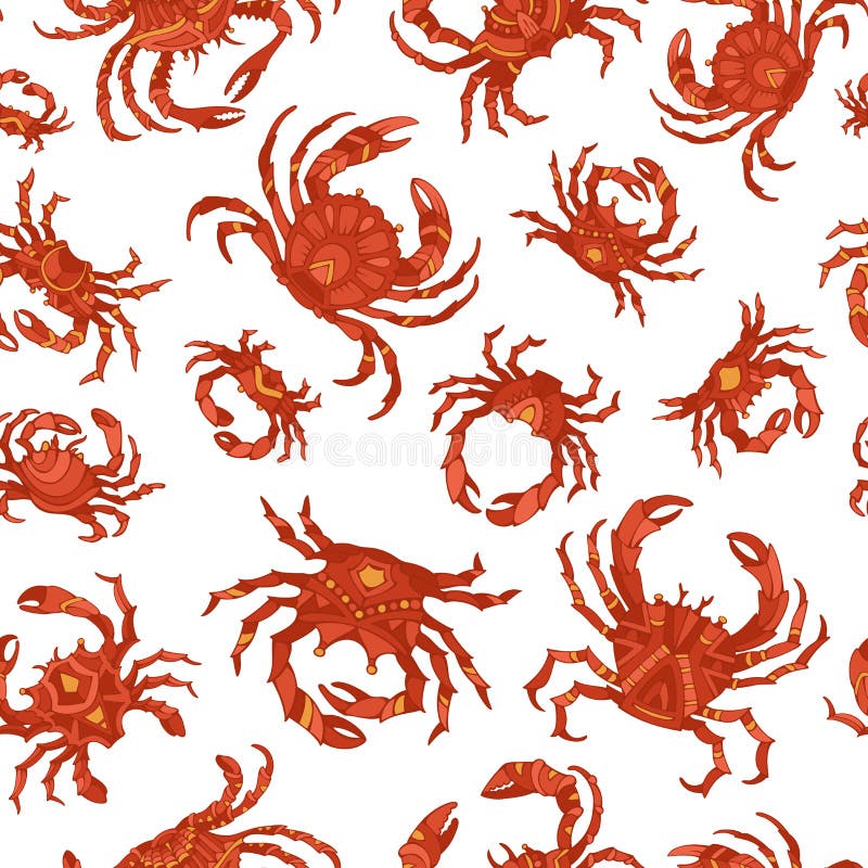 Seamless crabs pattern stock vector. Illustration of seamless - 89312055