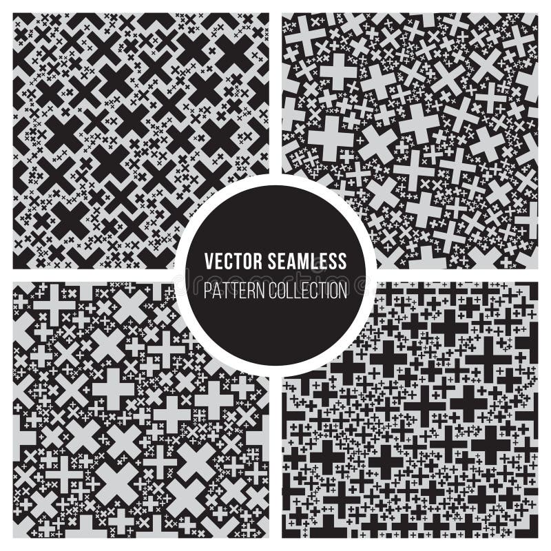 Vector Seamless Cross Mosaic Geometric Pattern Tile Stock Vector ...