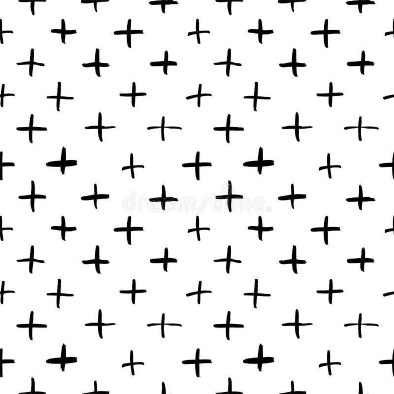 Scribble Cross Ink Brush Seamless Pattern Stock Vector - Illustration ...