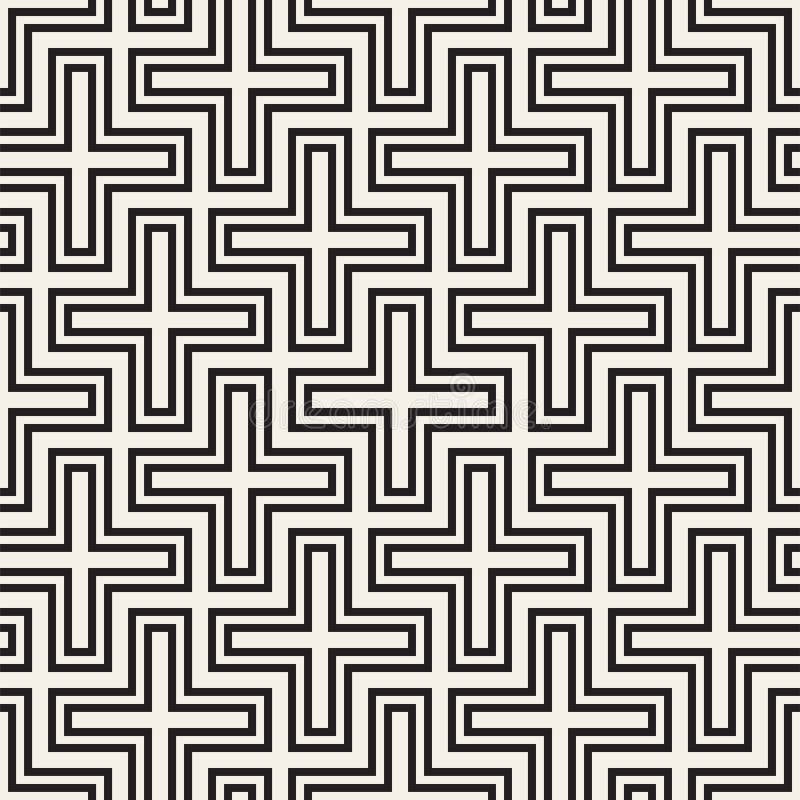 Vector Seamless Cross Tiling Pattern. Modern Stylish Geometric Lattice ...