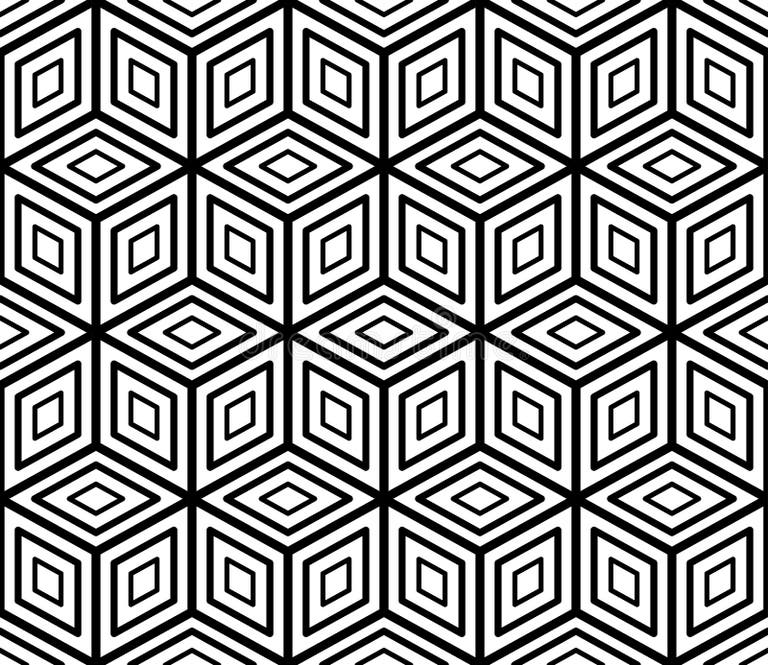 Vector Seamless Cube Geometric Pattern. Creative Abstract Illusion ...