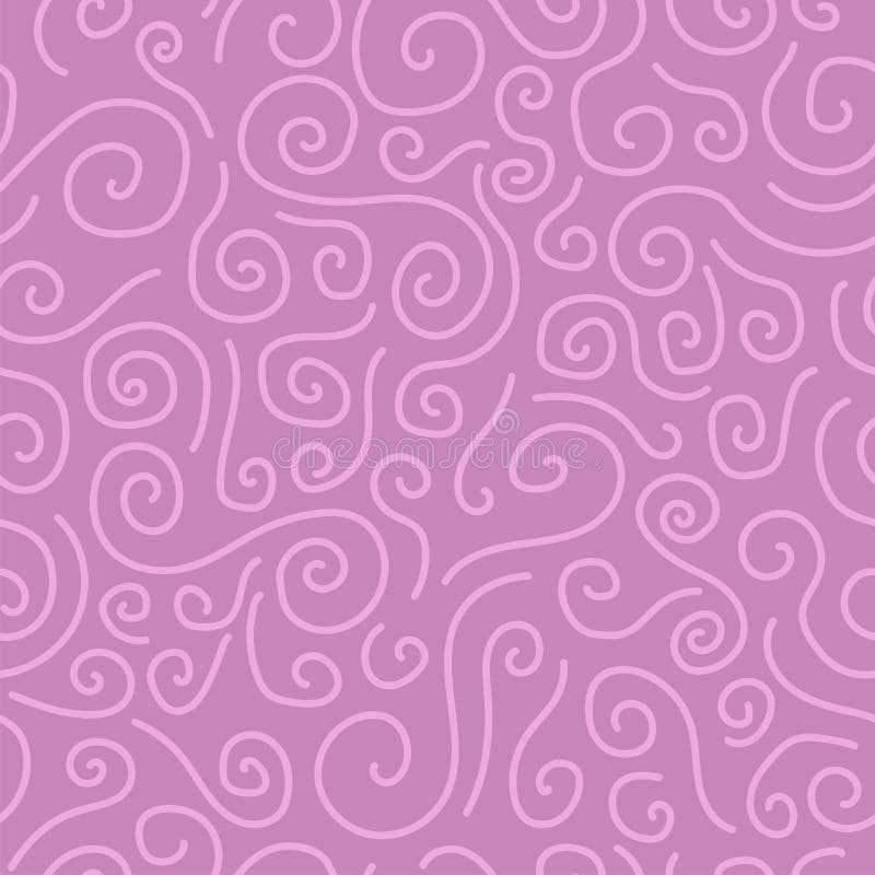 Vector Seamless Curly Pattern - Hand Drawn Design, Doodle Style ...