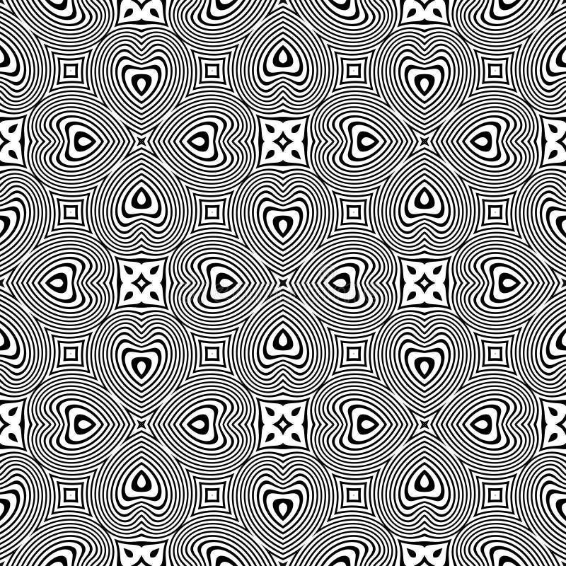 Vector Seamless Curve Pattern Black and White. Abstract Background ...
