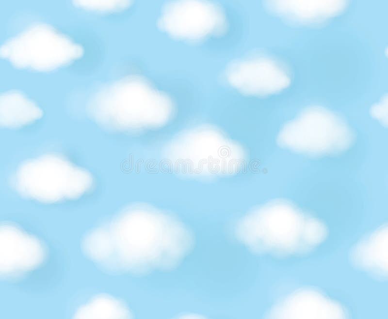 Vector Seamless Cute Pattern Blue Sky and White Clouds. Stock Vector ...
