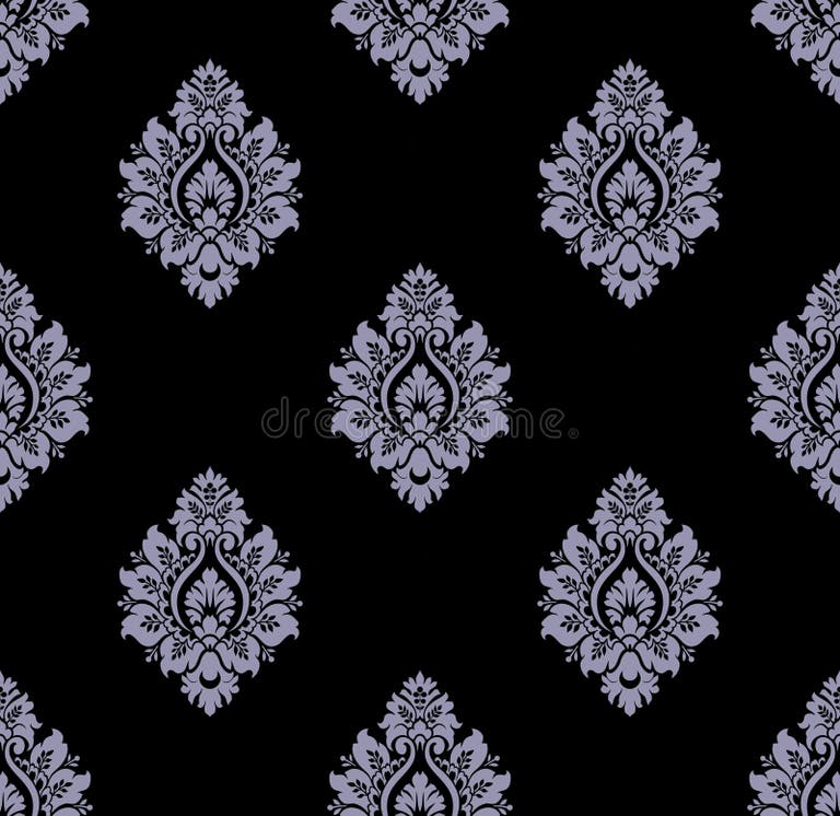 Vector. Seamless Damask Pattern Stock Vector - Illustration of curl ...