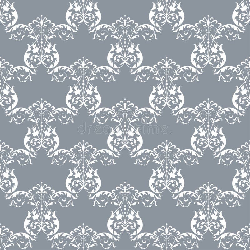 Vector Seamless with Damask Pattern Stock Vector - Illustration of ...