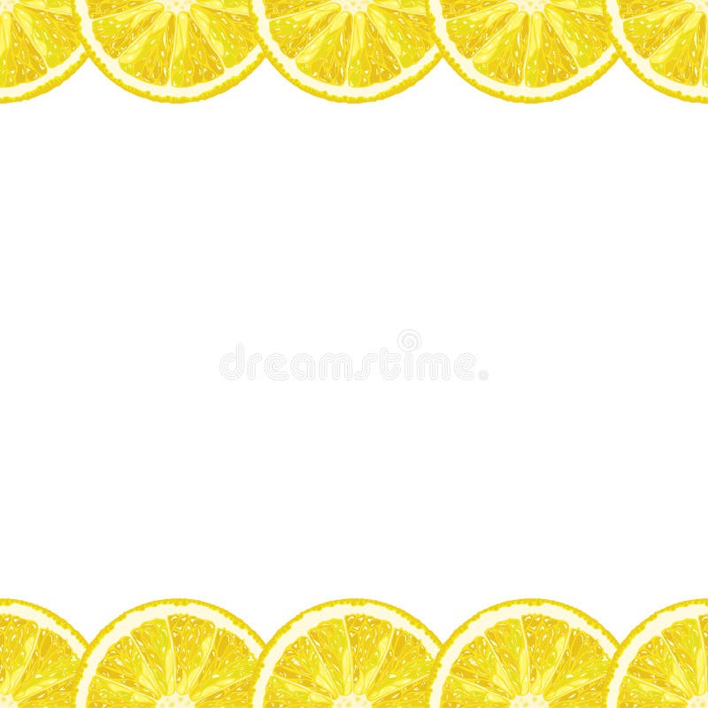 Vector Seamless Decorative Horizontal Border of Lemon Slices Stock ...
