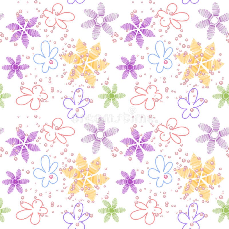 Vector Seamless Decorative Pattern for Fabric, Paper Design. Flower ...