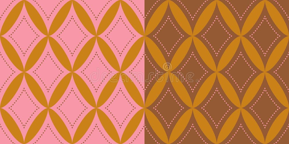 Vector Seamless Diamond Pattern in Retro Circus Style. Set of Vintage ...
