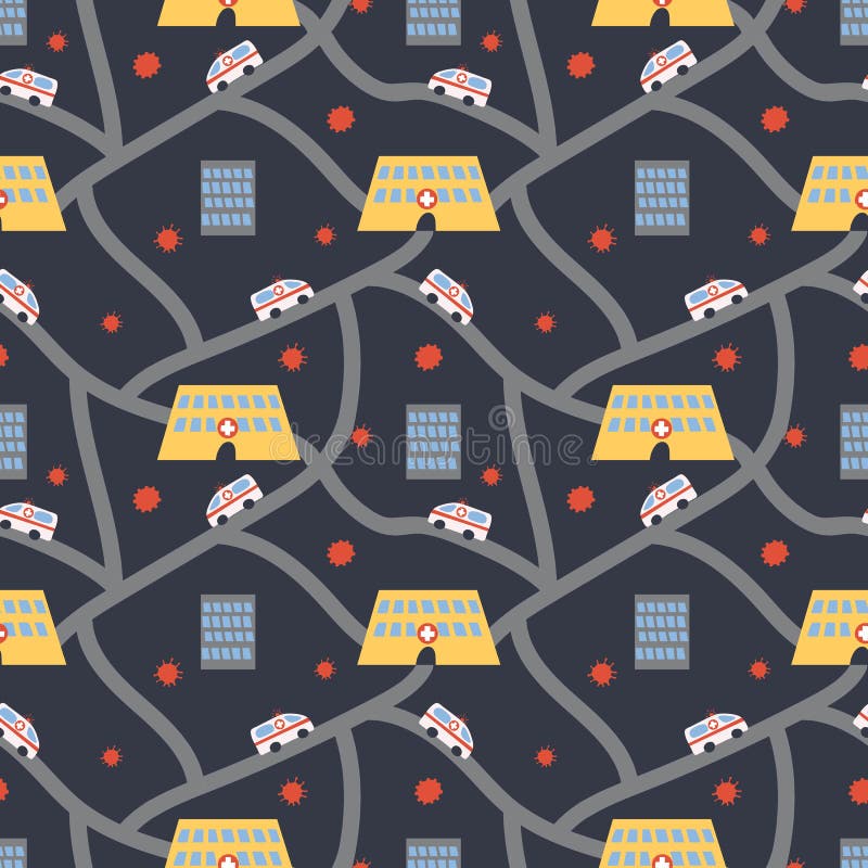 Doctor Pattern, Simple Style Stock Vector - Illustration of black ...